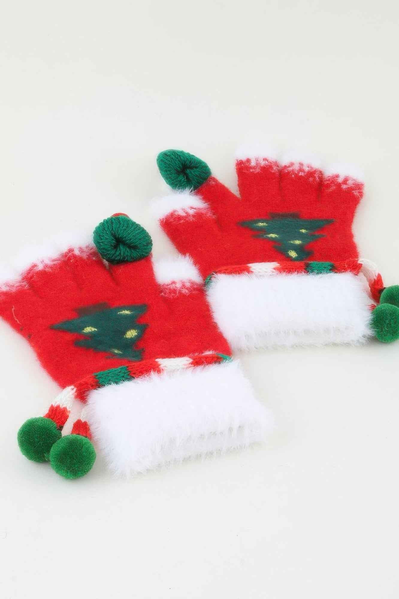 Christmas Tree Gloves - Festive Holiday Winter Gloves – A Girly Place